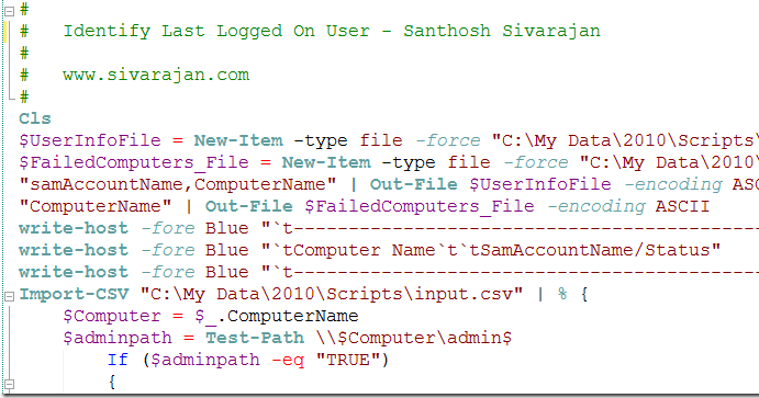 Last Logged-On User / DefaultUserName – PowerShell Script ~ Santhosh ...
